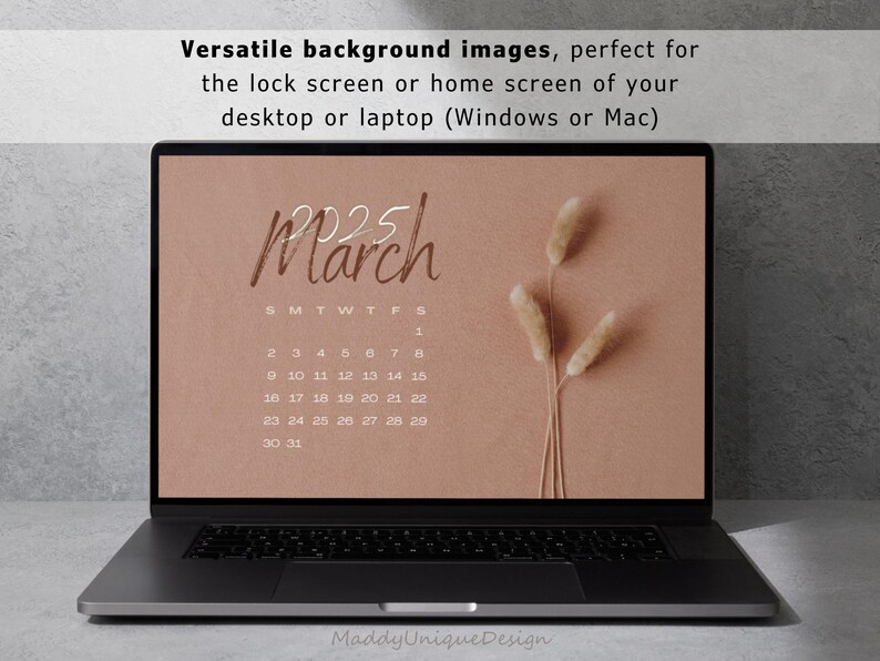 2025 Desktop Calendar Wallpaper, Aesthetic Floral Monthly Calendar ...