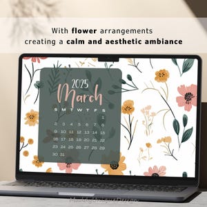 2025 Floral Desktop Calendar Wallpaper, Botanical Monthly Calendar ...
