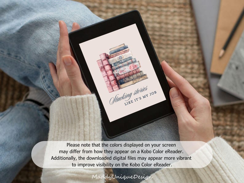 Kobo Lockscreen Stacked Books, Kobo Libra Colour, Kobo Clara Colour ...