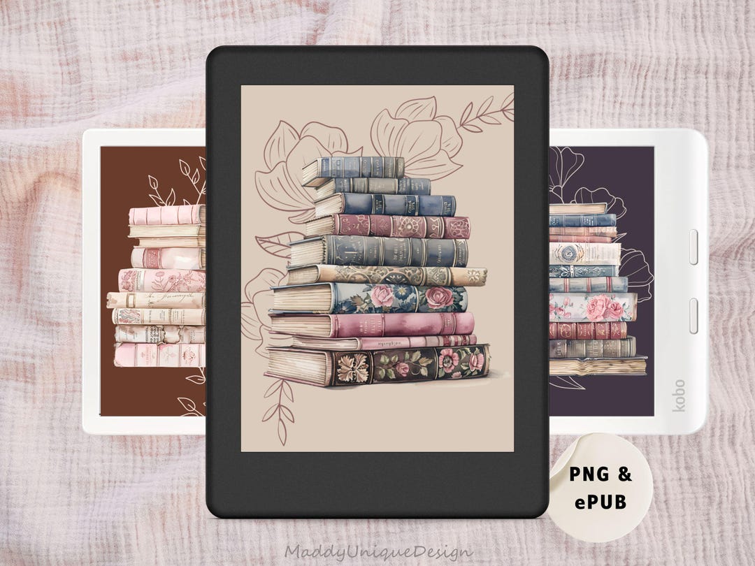 Kindle & Kobo Color Lockscreen Stacked Books, Libra Colour Clara Colour ...