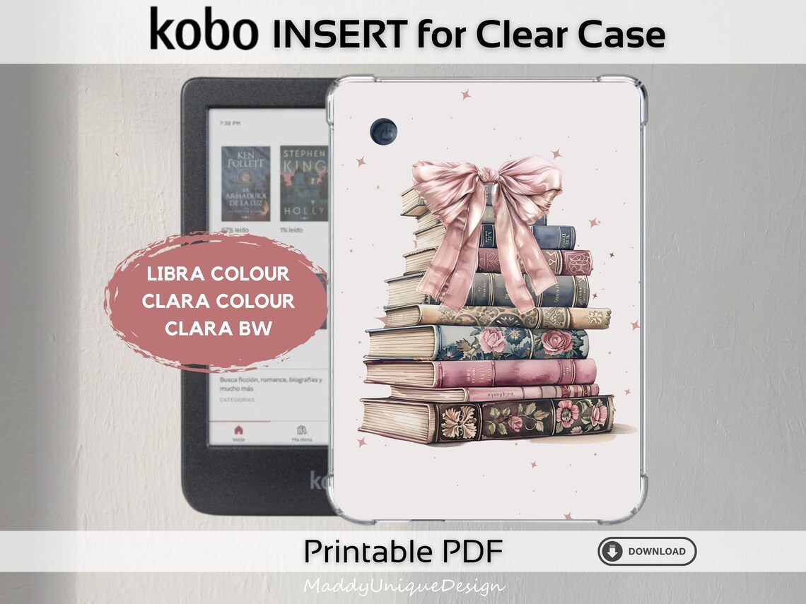 Kobo Case Insert Printable, Libra Colour, Clara Colour & BW, Coquette ...