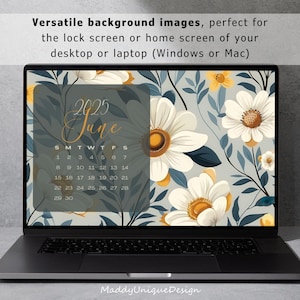 2025 Desktop Calendar Wallpaper, Retro Floral Monthly Calendar ...