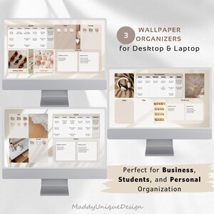 EDITABLE Desktop Wallpaper Organizer Template | Weekly Schedule Planner ...