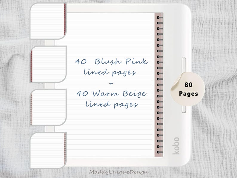 Digital Diary for Kobo Libra Colour: Girly Lined Journal Note Taking ...