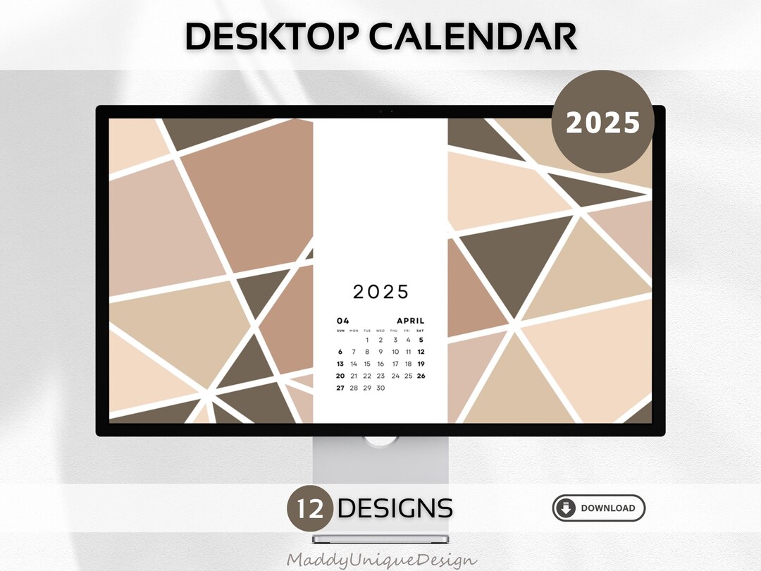 2025 Calendar Desktop Wallpaper, Boho Monthly Calendar Background for ...