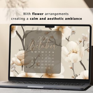 2025 Desktop Calendar Wallpaper, Retro Floral Monthly Calendar ...