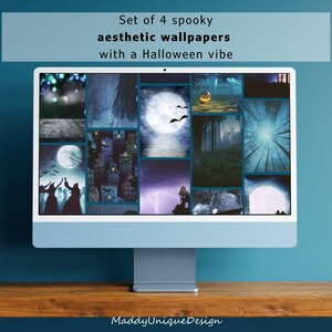 Halloween Desktop Wallpapers, Spooky Collage Laptop Background, Fall ...