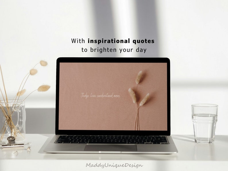 Boho Desktop Wallpaper Floral Desktop Background Minimalist Computer ...