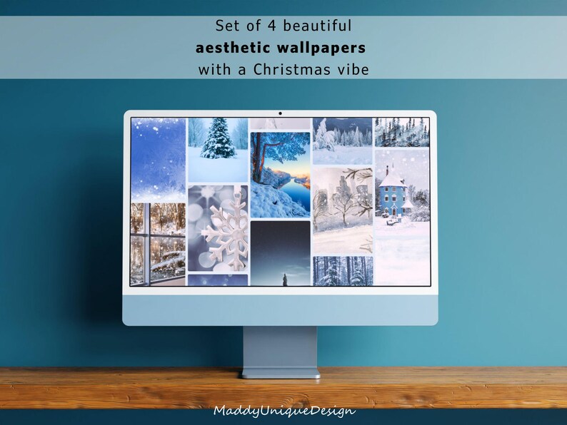 Cozy Christmas Desktop Wallpapers, Winter Laptop Background Bundle ...