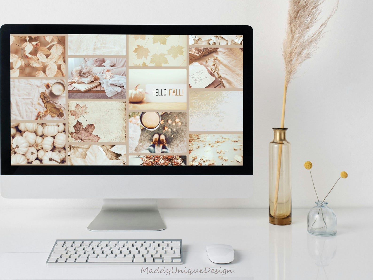 Fall Desktop Wallpapers, Autumn Collage Laptop Background, Aesthetic ...