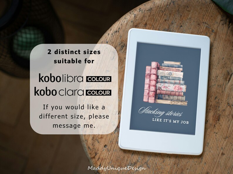 Kobo Lockscreen Stacked Books, Kobo Libra Colour, Kobo Clara Colour ...