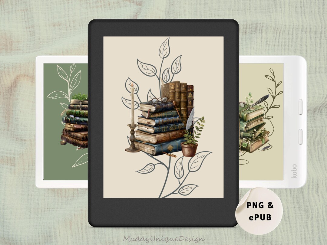 Kindle & Kobo Color Lockscreen Stacked Books, Libra Colour Clara Colour ...