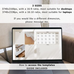 EDITABLE Desktop Wallpaper Organizer Template | Weekly Schedule Planner ...