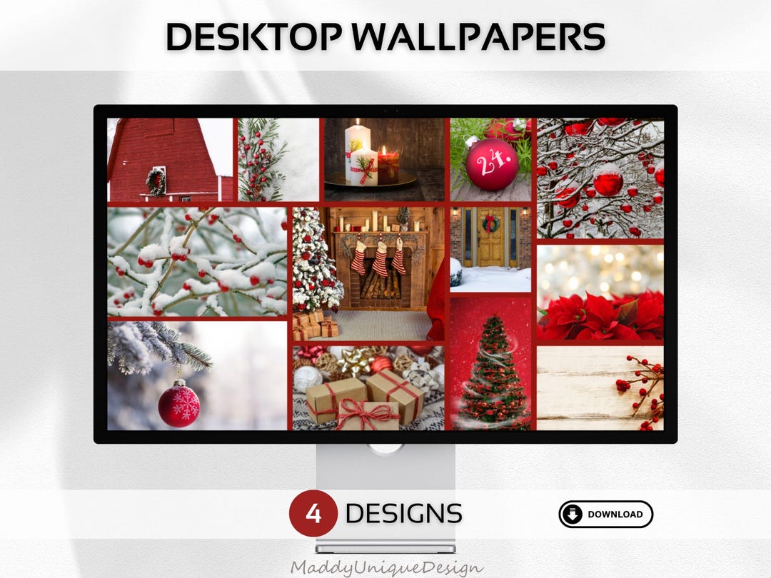 Cozy Christmas Desktop Wallpapers, Winter Laptop Background Bundle ...