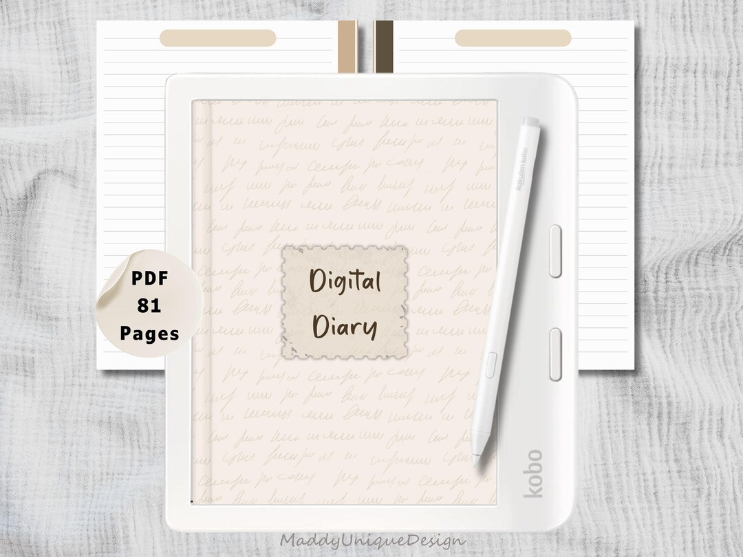 Digital Diary for Kobo Libra Colour: Lined Journal Note Taking With ...