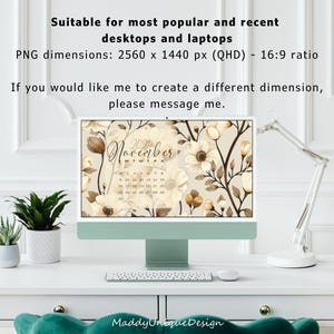 2025 Desktop Calendar Wallpaper, Retro Floral Monthly Calendar ...