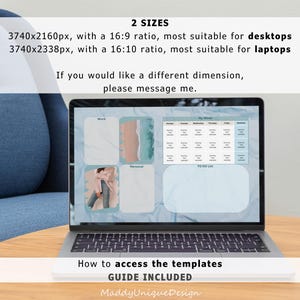 EDITABLE Desktop Wallpaper Organizer Blue Template | Weekly Schedule ...
