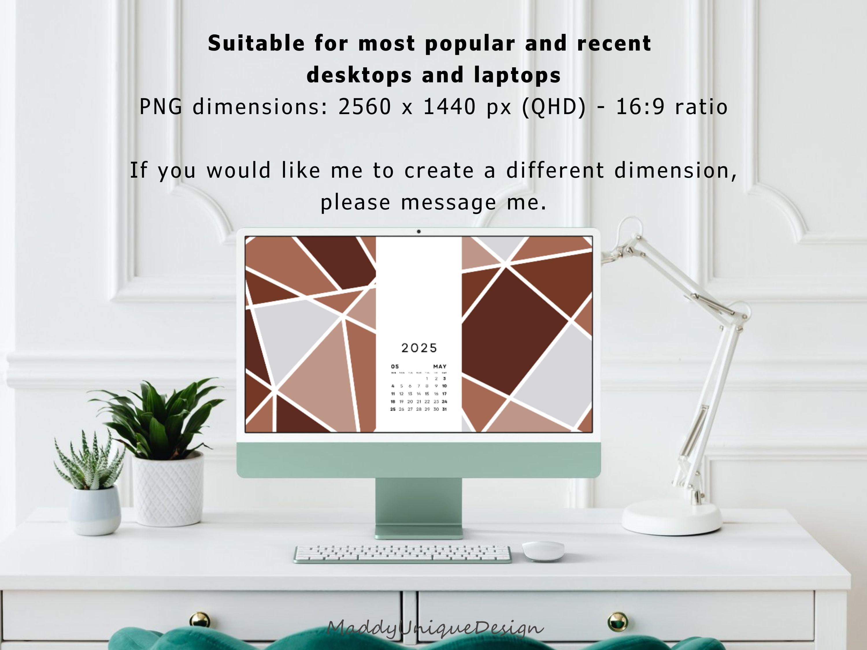 2025 Calendar Boho Desktop Wallpaper, Monthly Calendar Background for ...