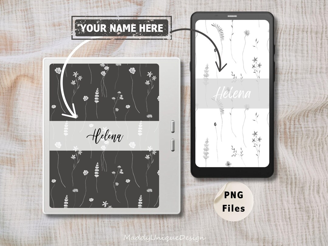 CUSTOM Lockscreens for Boox Palma & Boox Go 7: Digital Floral ...