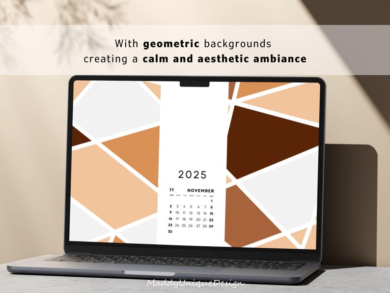 2025 Calendar Boho Desktop Wallpaper, Monthly Calendar Background for ...