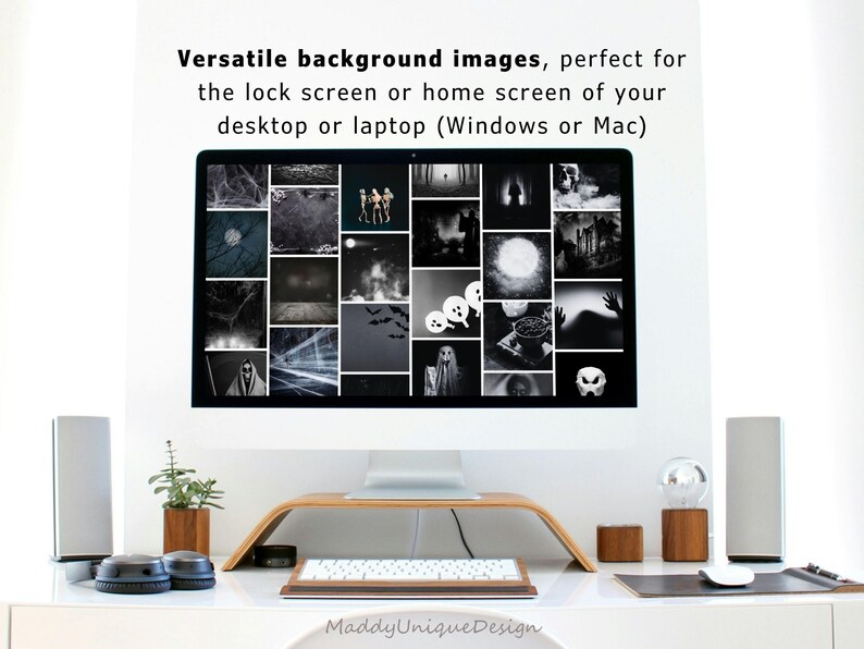 Halloween Desktop Wallpapers, Spooky Collage Laptop Background, Fall ...