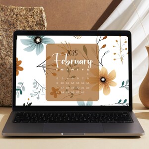 2025 Floral Desktop Calendar Wallpaper, Botanical Monthly Calendar ...