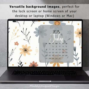 2025 Floral Desktop Calendar Wallpaper, Botanical Monthly Calendar ...