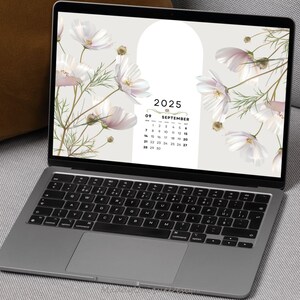 2025 Calendar Floral Desktop Wallpaper, Botanical Monthly Calendar ...