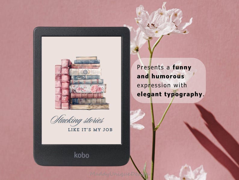 Kobo Lockscreen Stacked Books, Kobo Libra Colour, Kobo Clara Colour ...