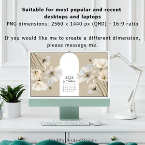 2025 Calendar Floral Desktop Wallpaper, Botanical Monthly Calendar ...