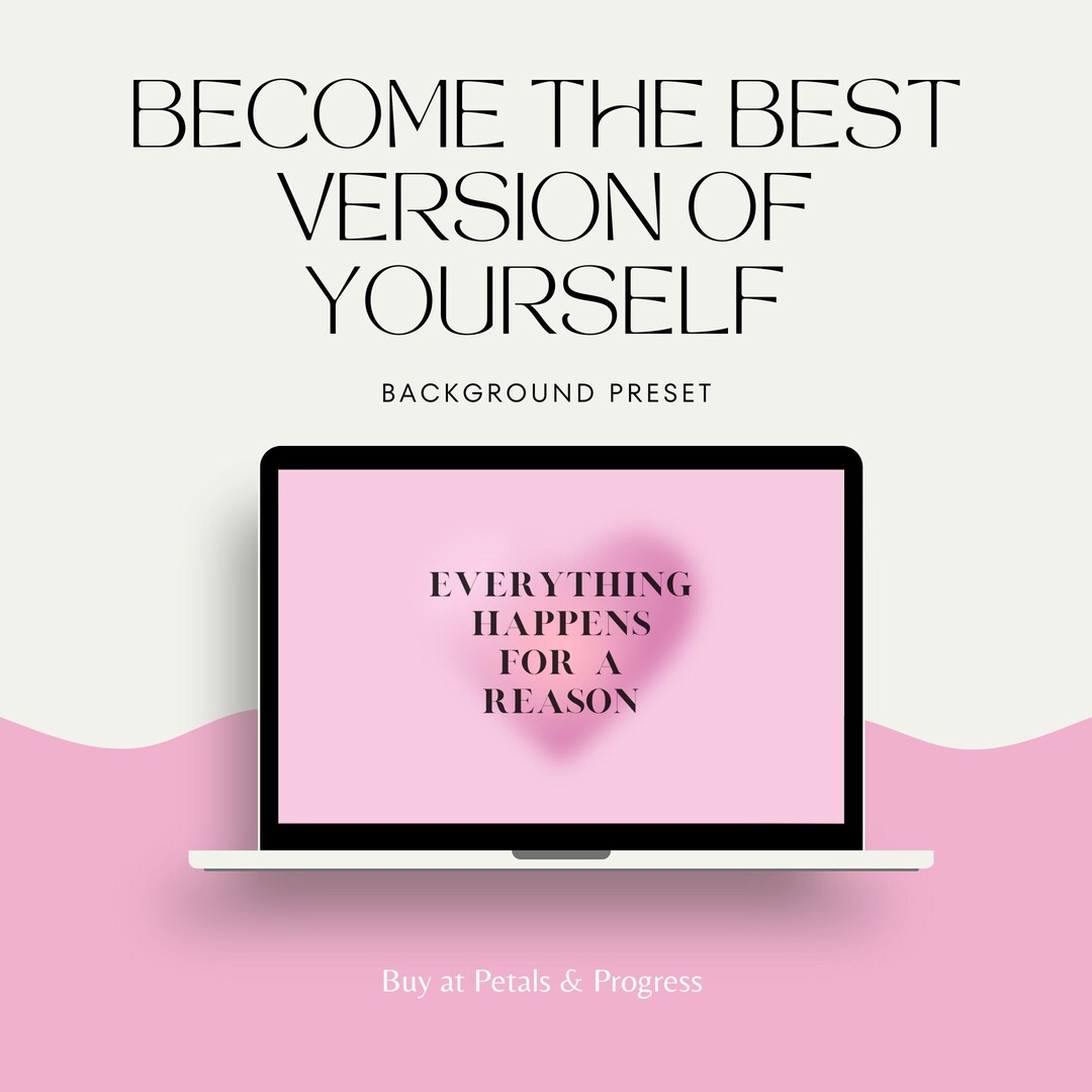 Pink Heart Background Everything Happens for a Reason - Etsy