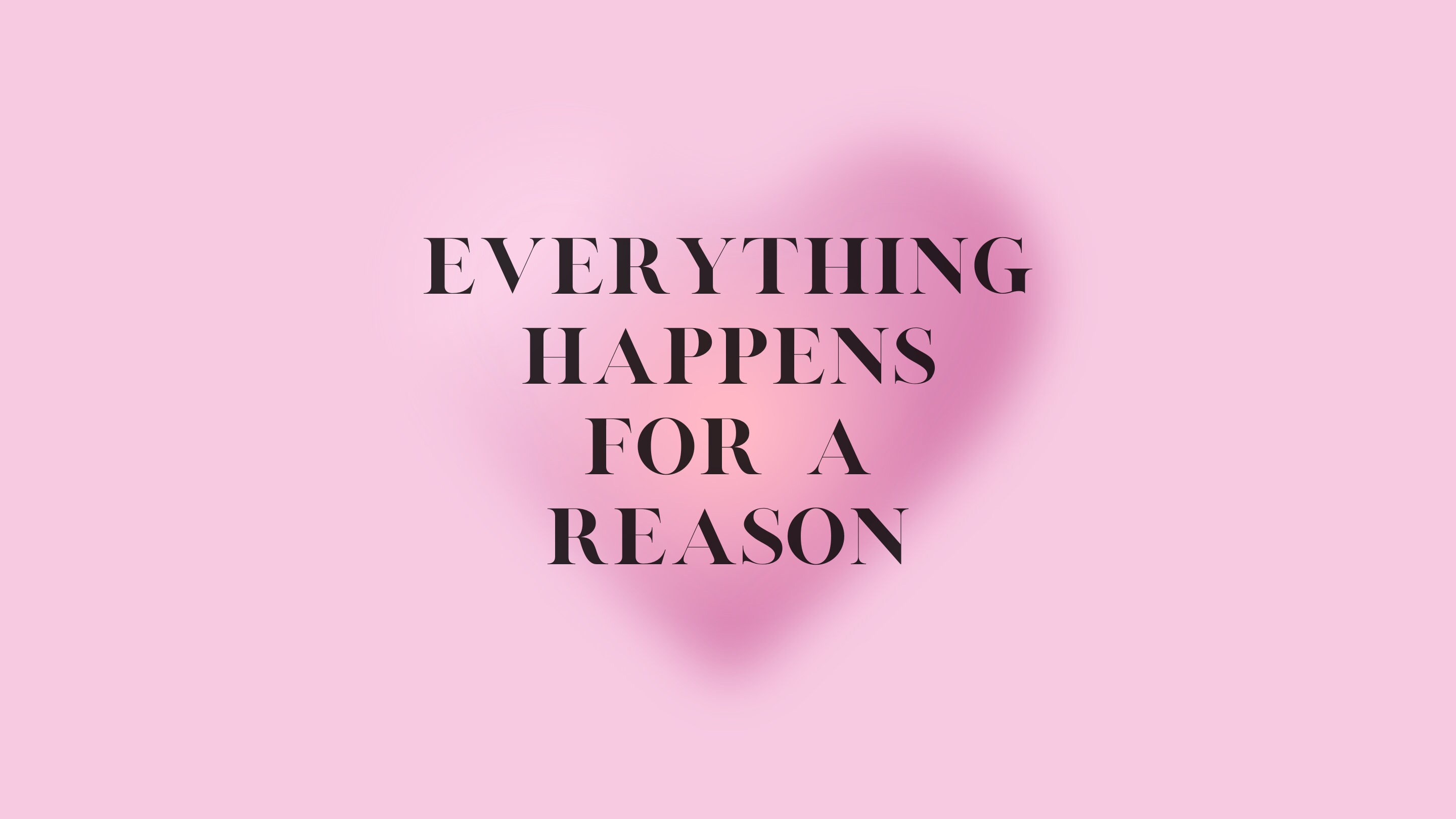 Pink Heart Background Everything Happens for a Reason - Etsy