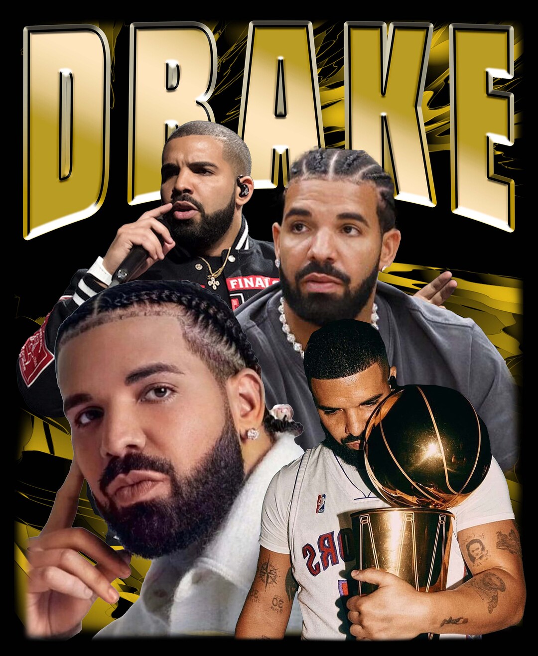 Drake PNG T-SHIRT |rap Tee Jumbo Graphic Print Savage Mode |rare Hip ...