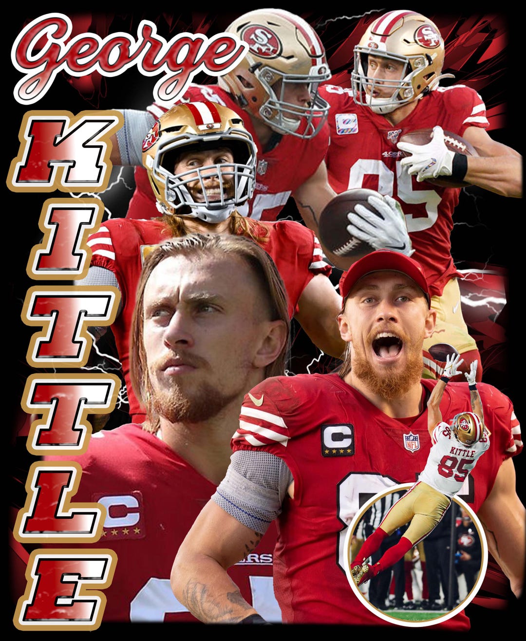 George Kittle T Shirt Design PNG Instant Download - Etsy