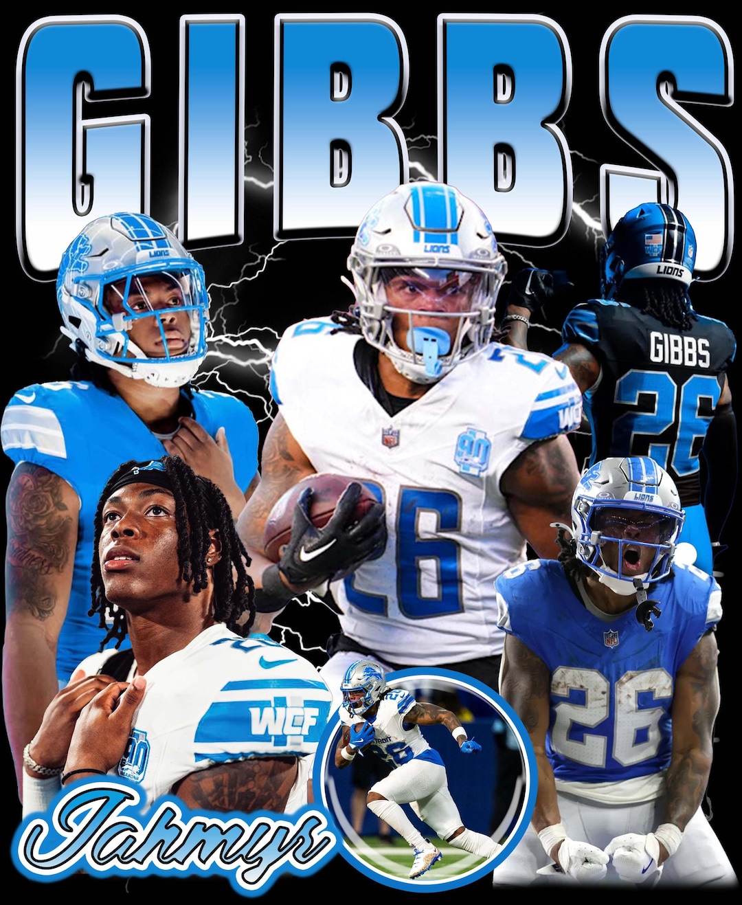 Jahmyr Gibbs T Shirt Design PNG Instant Download - Etsy