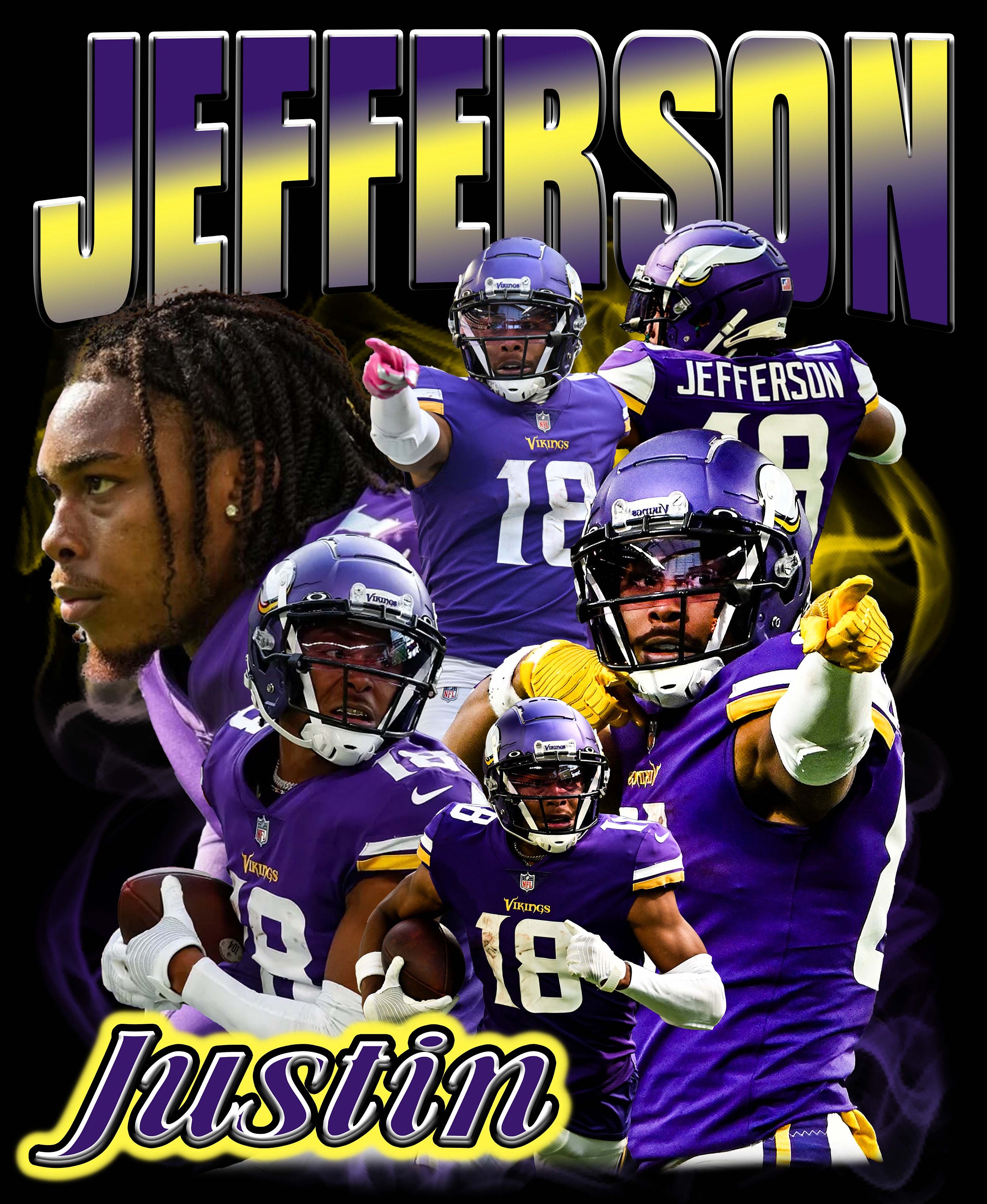 Justin Jefferson T Shirt Design PNG Instant Download - Etsy