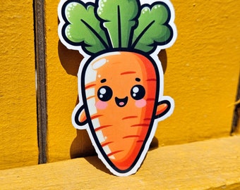Happy Cute Cartoon Cabbage Sticker Adorable Glossy Vinyl Vegetable ...