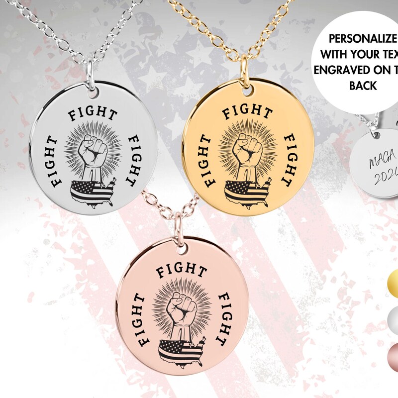 Trump Fight Necklace - Etsy