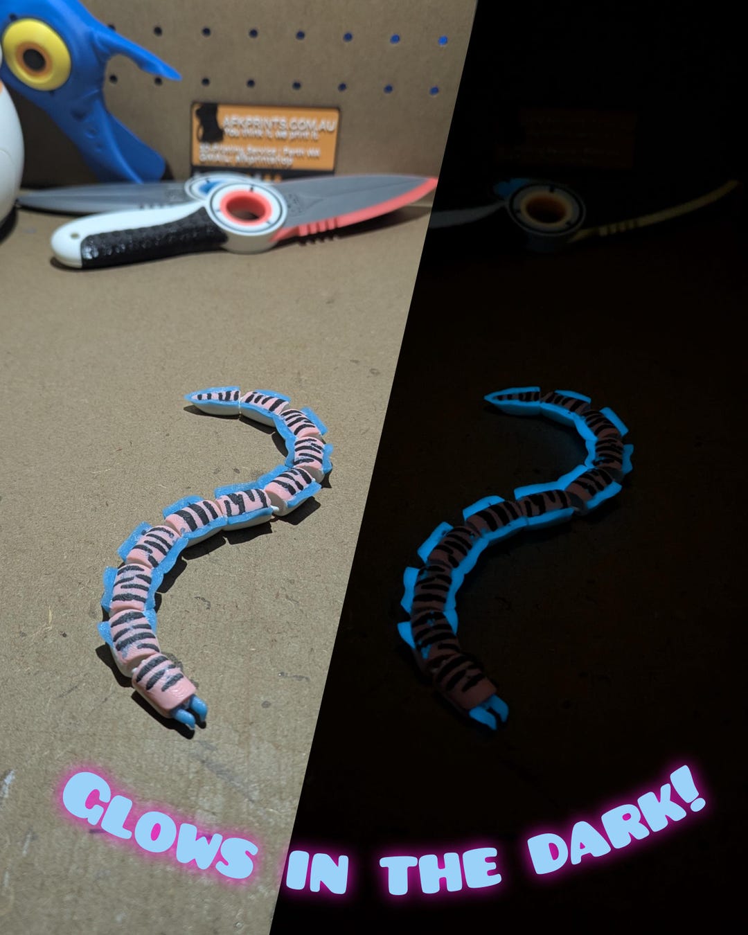 Crab Snake Figure – Subnautica Glow in Dark Toy – Articulated Sea ...