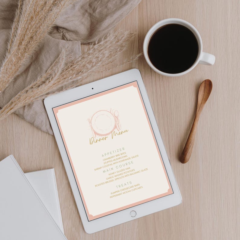 Editable Holiday Cocktail & Dinner Menu Templates - Etsy