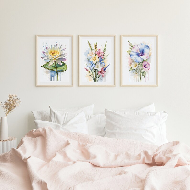 July Birth Month Flower Water Lily, Digital Print, Mother's Day Gift ...