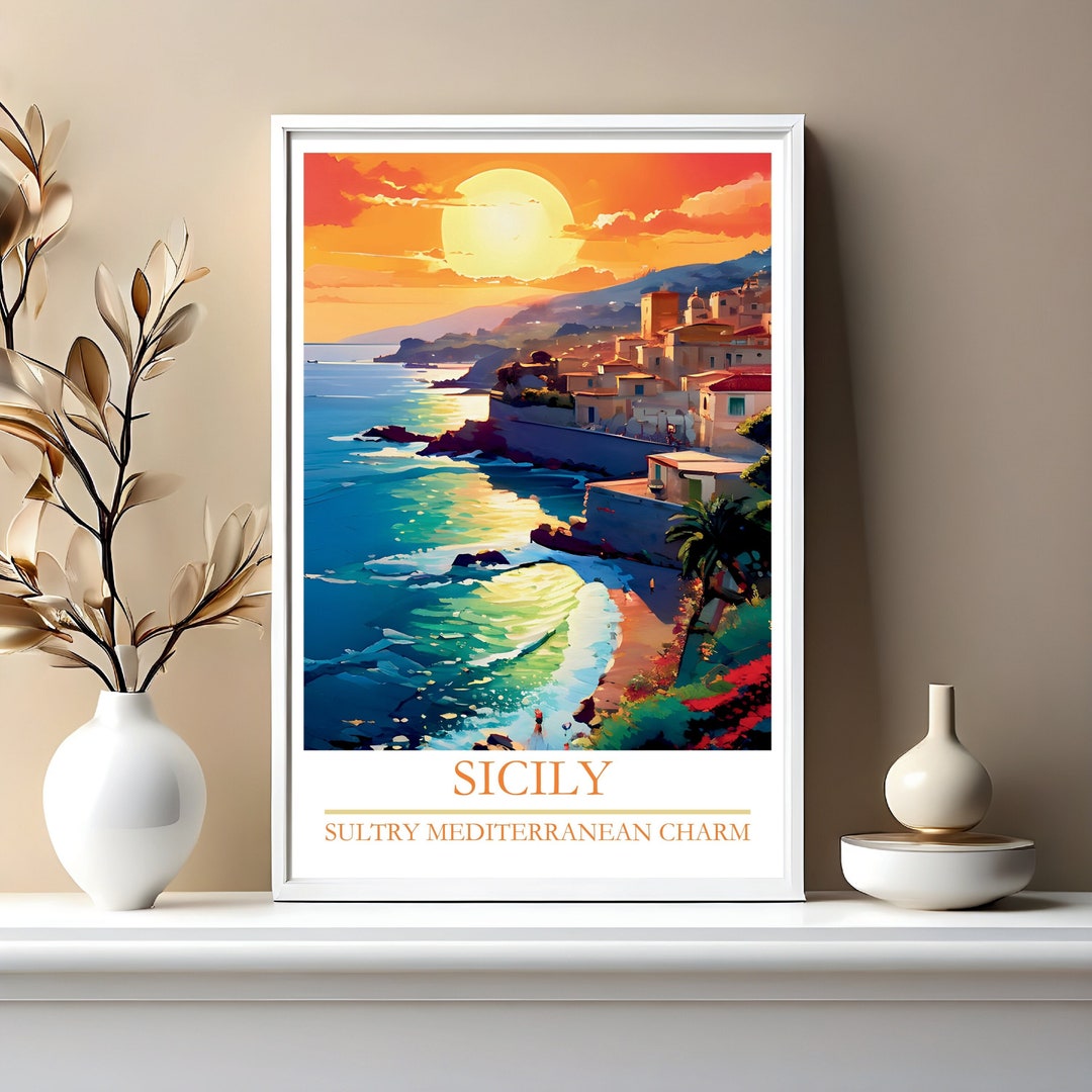 Sicily Print, Wall Art, Sicily Poster, Sicily Decor, Print, Travel Art ...