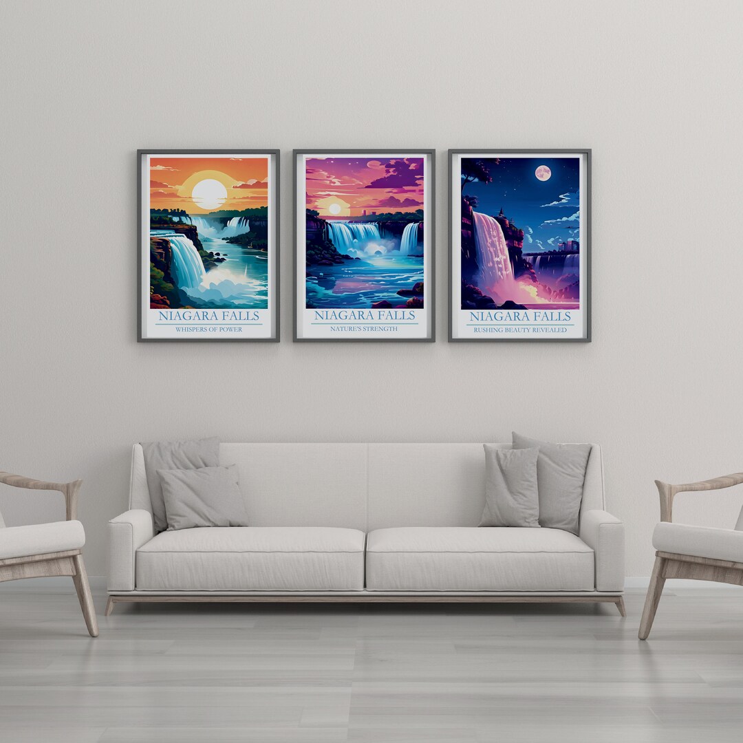 Set of 3, Niagara Falls Print, Wall Art, Niagara Falls Poster, Niagara ...