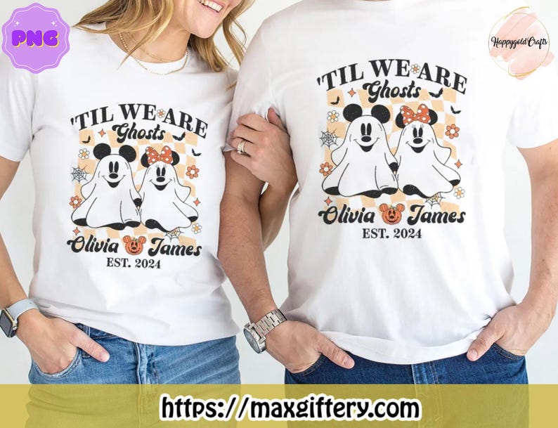 Personalized Mickey Minnie Ghost Couple Dis-ney Halloween Png ...