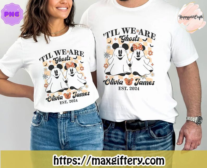 Personalized Mickey Minnie Ghost Couple Dis-ney Halloween Png ...