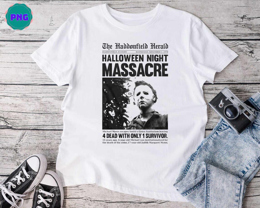 Myers 1978 Halloween Night Massacre Png, Halloween Haddonfield Herald ...