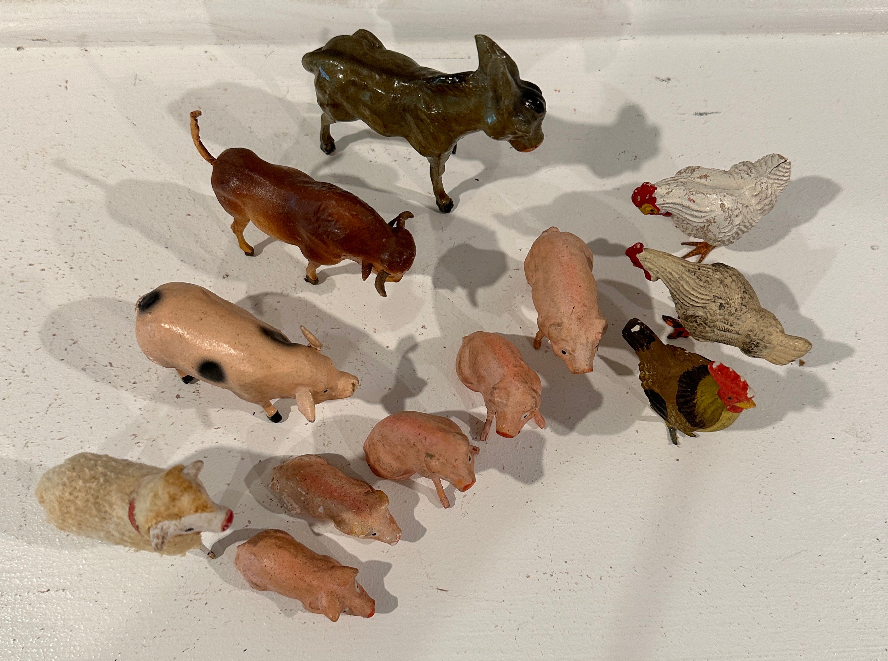 Vintage Miniature Farm Animal Figurine Toys for Putz Style Vignettes ...