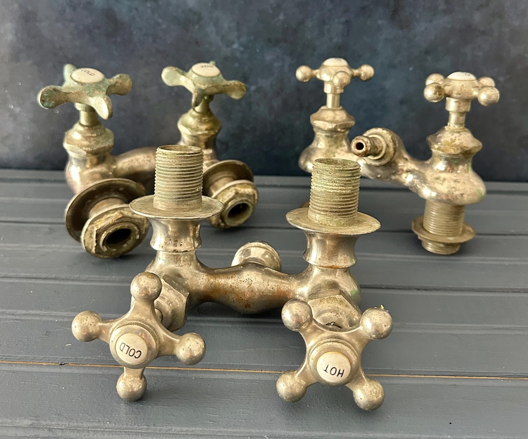 Mid Century Vintage Tub Mount Faucets for Renovations, Upcycle Bathroom ...