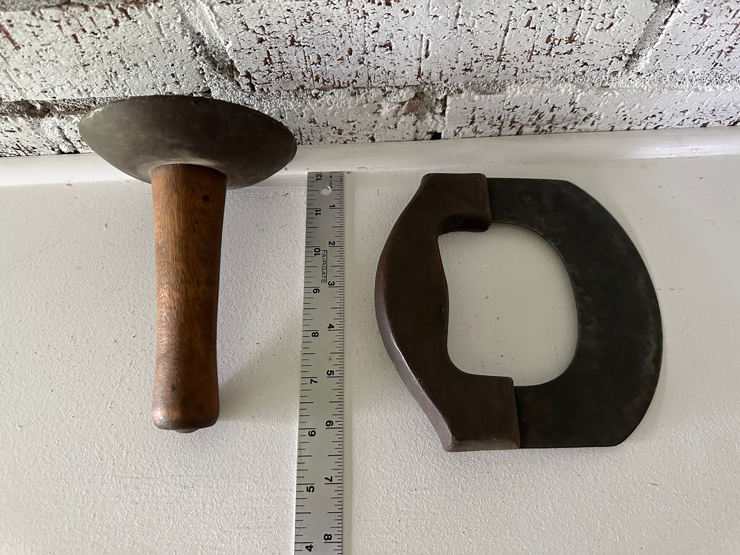 1800s Antique Farmer Hog Scraper Tool & Single Blade Food Chopper ...