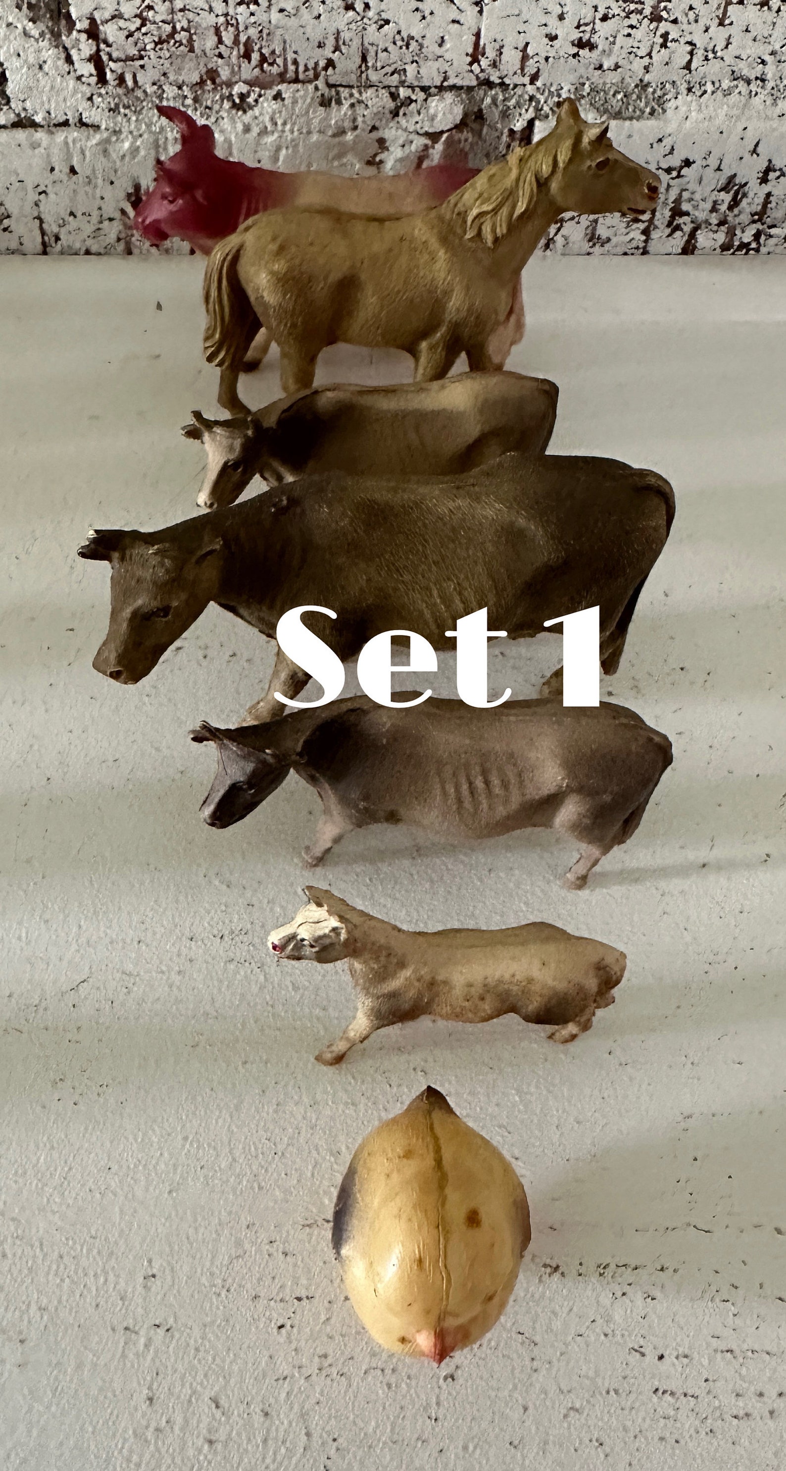 Vintage Celluloid Farm Animal Figurines: Made in Japan Collectibles - Etsy